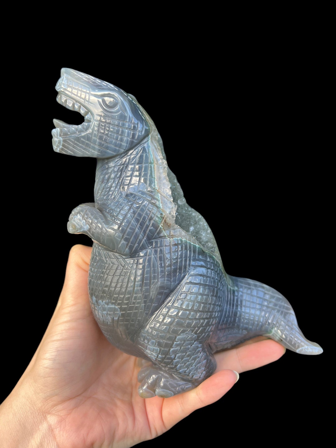 Hand Carved Amethyst Agate Tyrannosaurus Rex Statement Piece Large ...