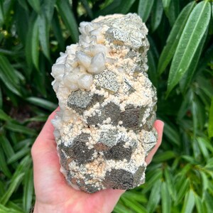 Huge Dodecahedron Pyrite Crystal Cluster With Dog Toothed Calcite ...