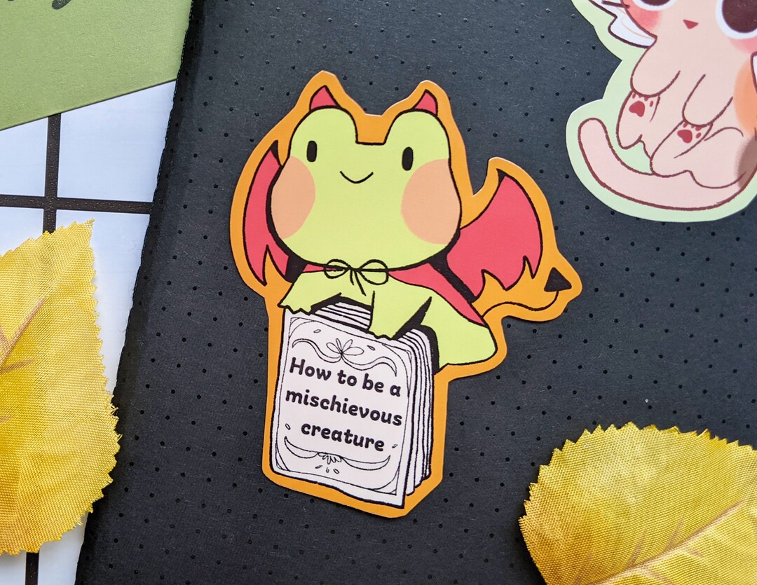Devilish Little Frog Cute Halloween Sticker Spooky Frog - Etsy