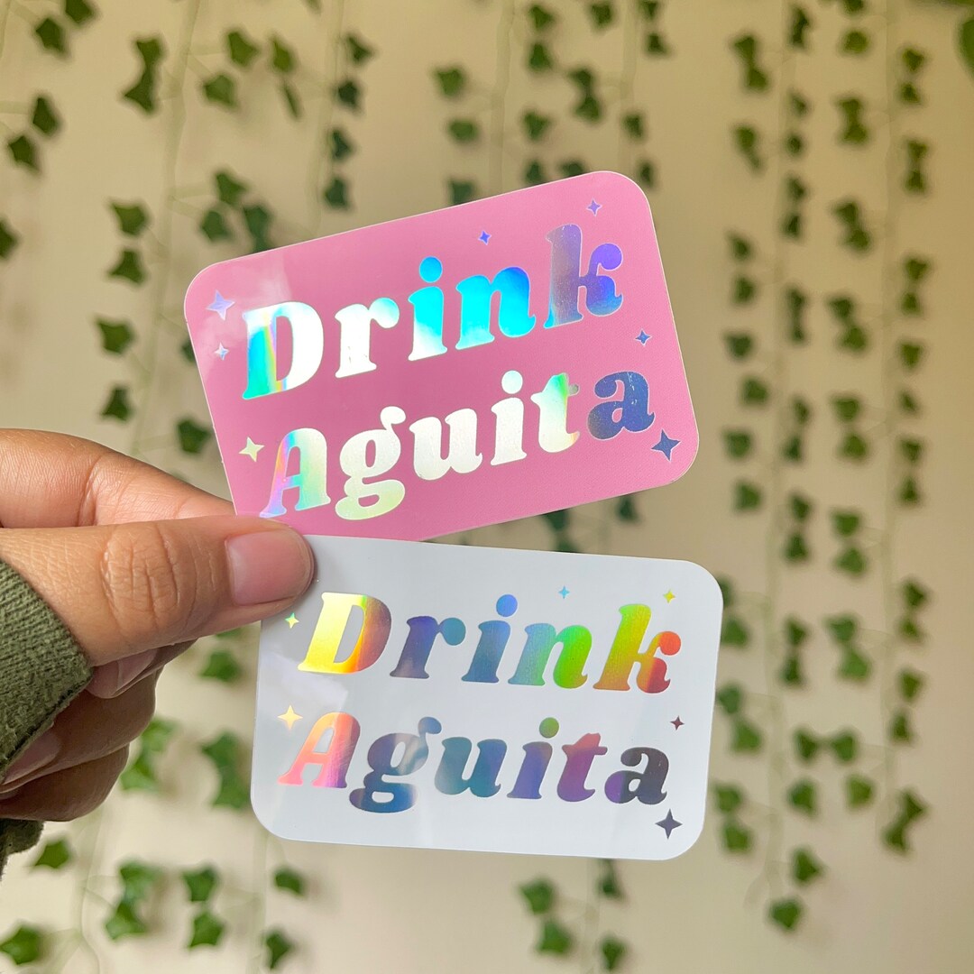 Drink Aguita | Drink Water Hydration Reminder Sticker | Dishwasher Safe ...