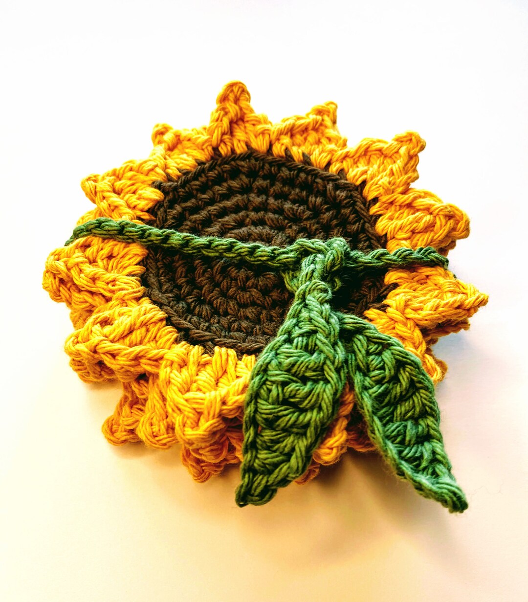 Crochet Sunflower Coaster PATTERN - Etsy