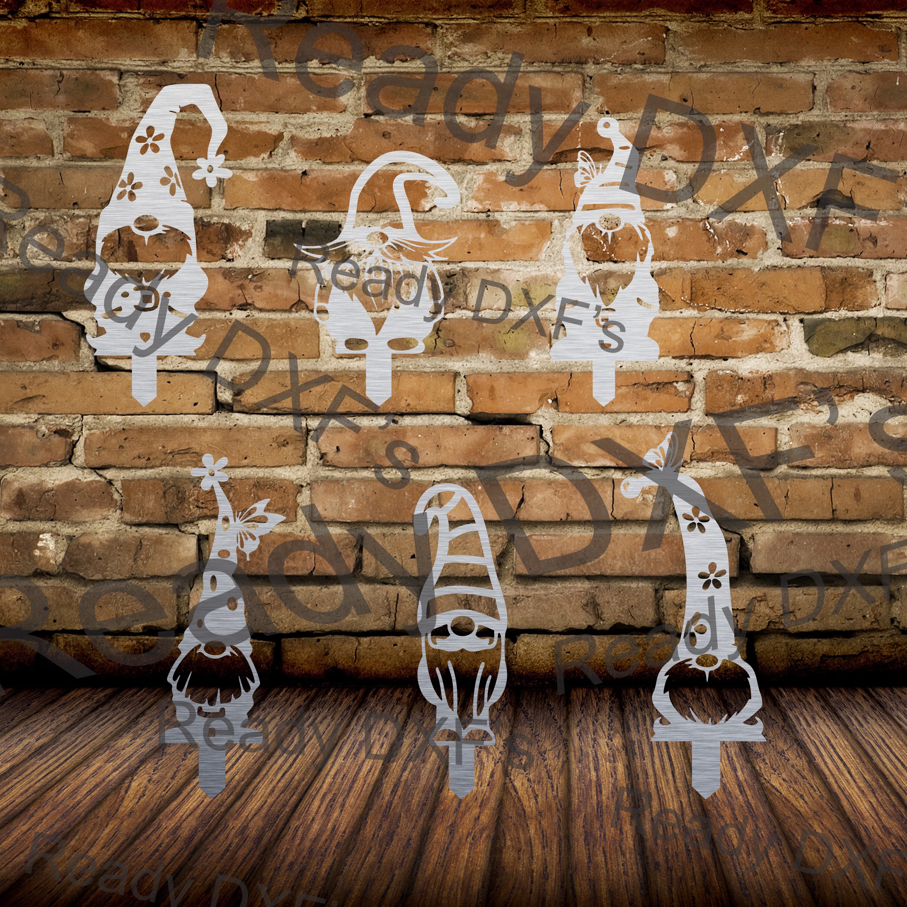 Gnome Garden Stake Dxf File Bundle, Ready Dxfs Digital Download, Plasma ...