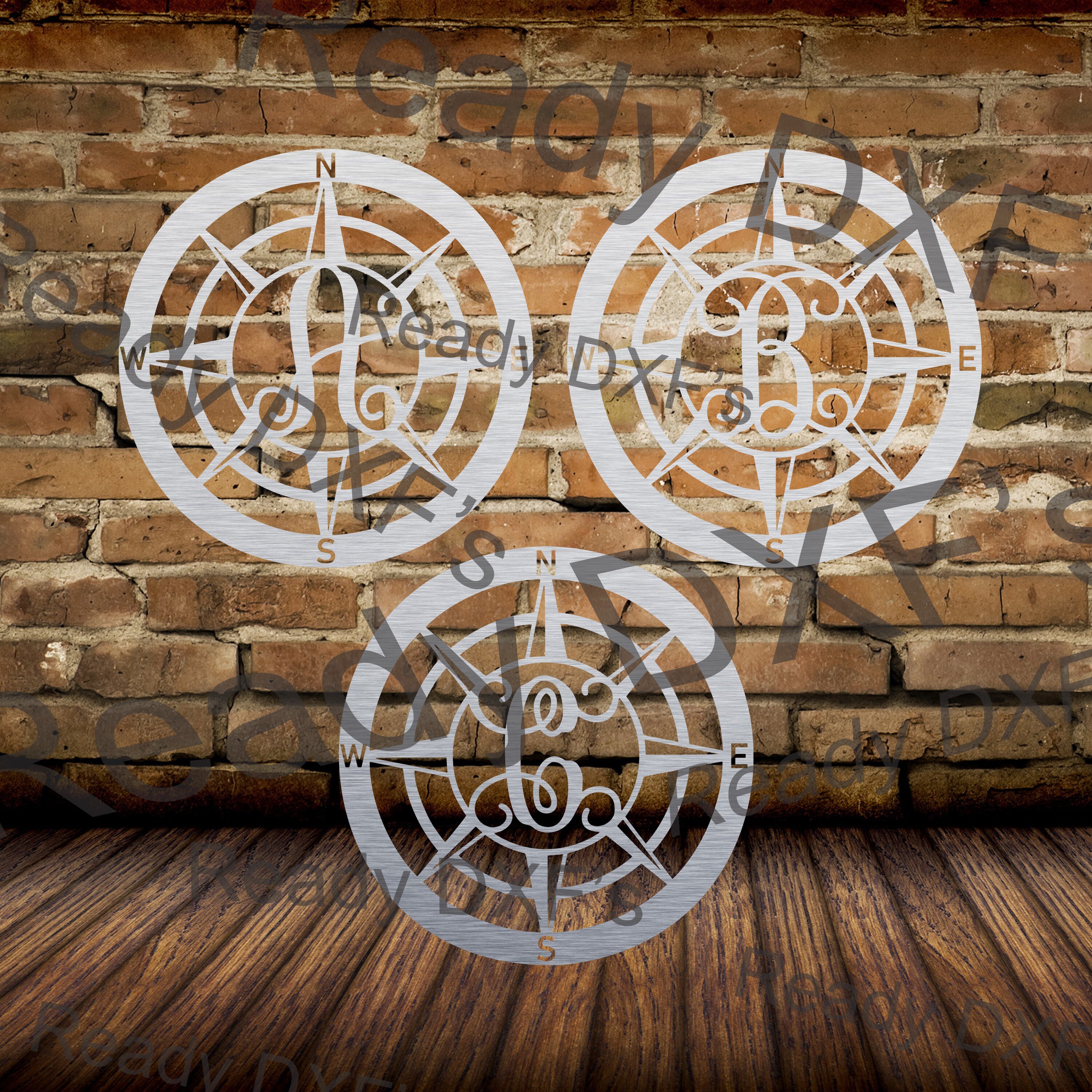 Compass Monogram Dxf Files Ready Dxfs Digital Download | Etsy