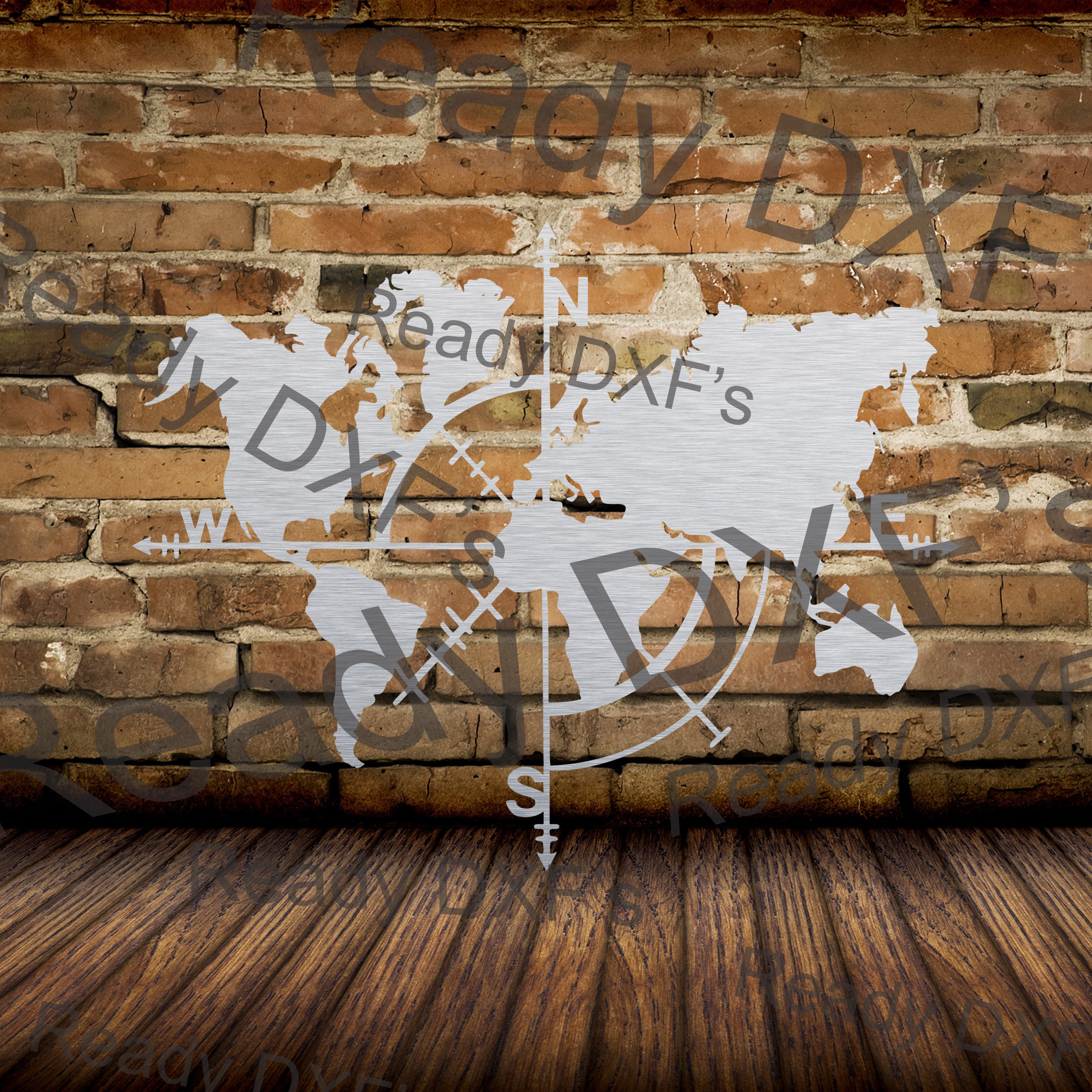 World Map With Compass Dxf File Ready Dxfs Digital Download - Etsy