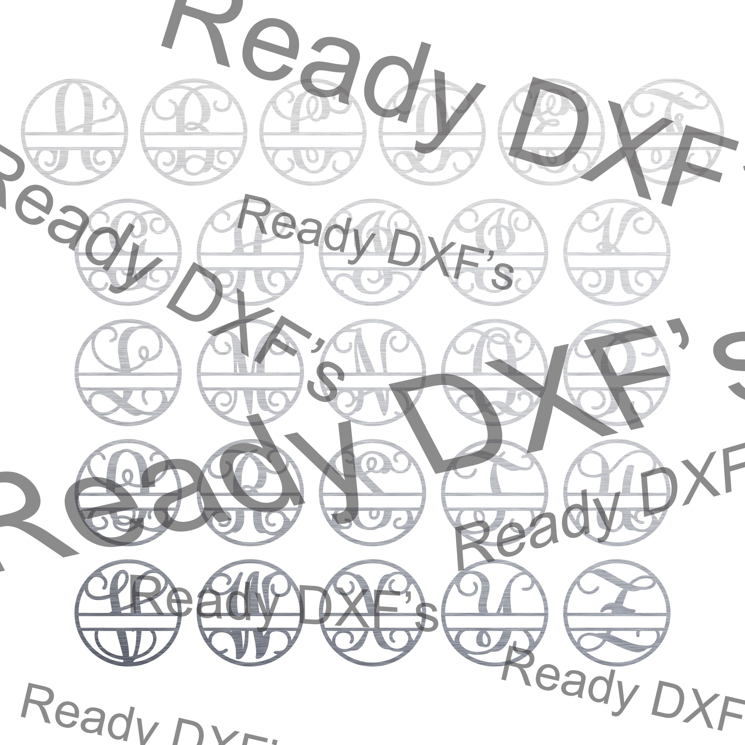 Circle Split Monogram Full Alphabet Dxf Files Ready Dxfs | Etsy