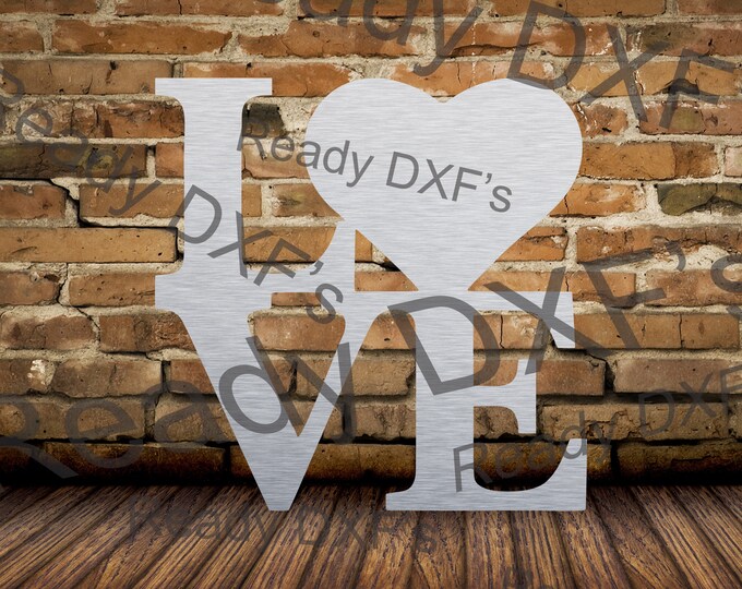 Love Square Heart DXF File, Ready Dxfs Digital Download, Plasma Cutter ...