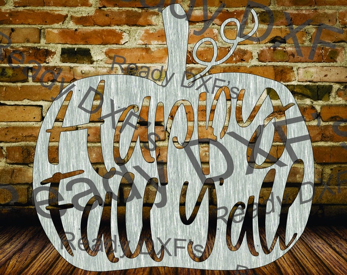 Happy Fall Y'all Pumpkin Dxf File, Ready Dxfs Digital Download, Plasma ...