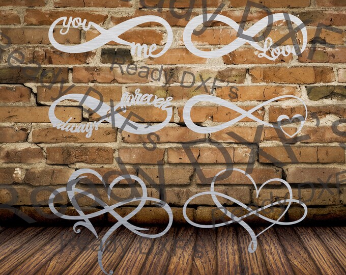 Infinity Love Symbol Dxf File Bundle, Ready Dxfs Digital Download ...