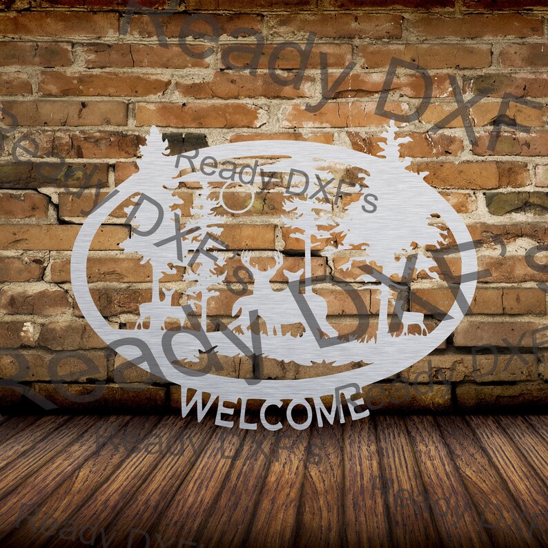 Deer Scene Welcome Sign Dxf File Ready Dxfs Digital Download - Etsy