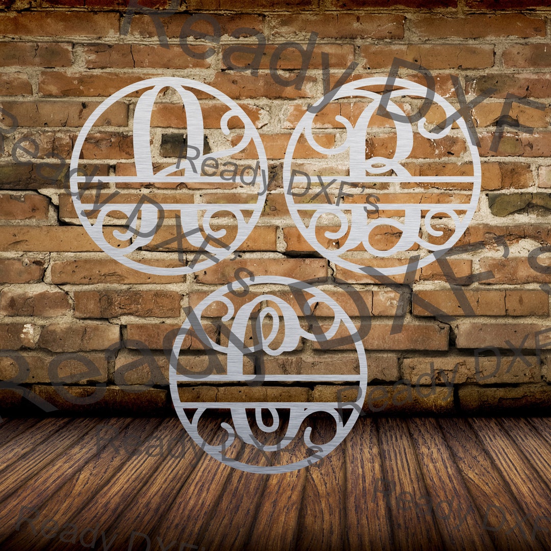 Circle Split Monogram Full Alphabet Dxf Files, Ready Dxfs Digital ...