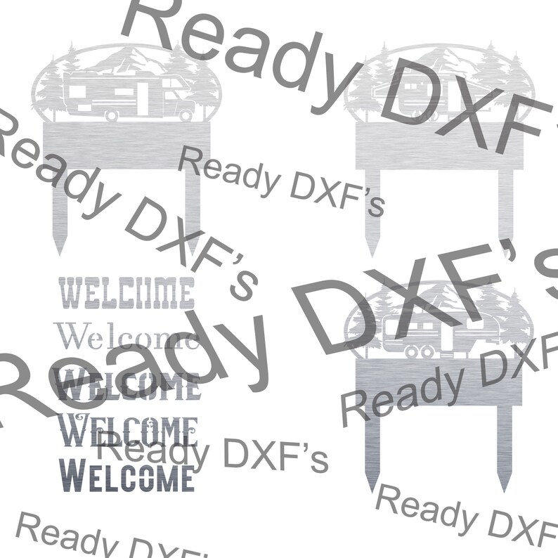 Camper Campsite Yard Welcome Stake Dxf File Ready Dxfs | Etsy