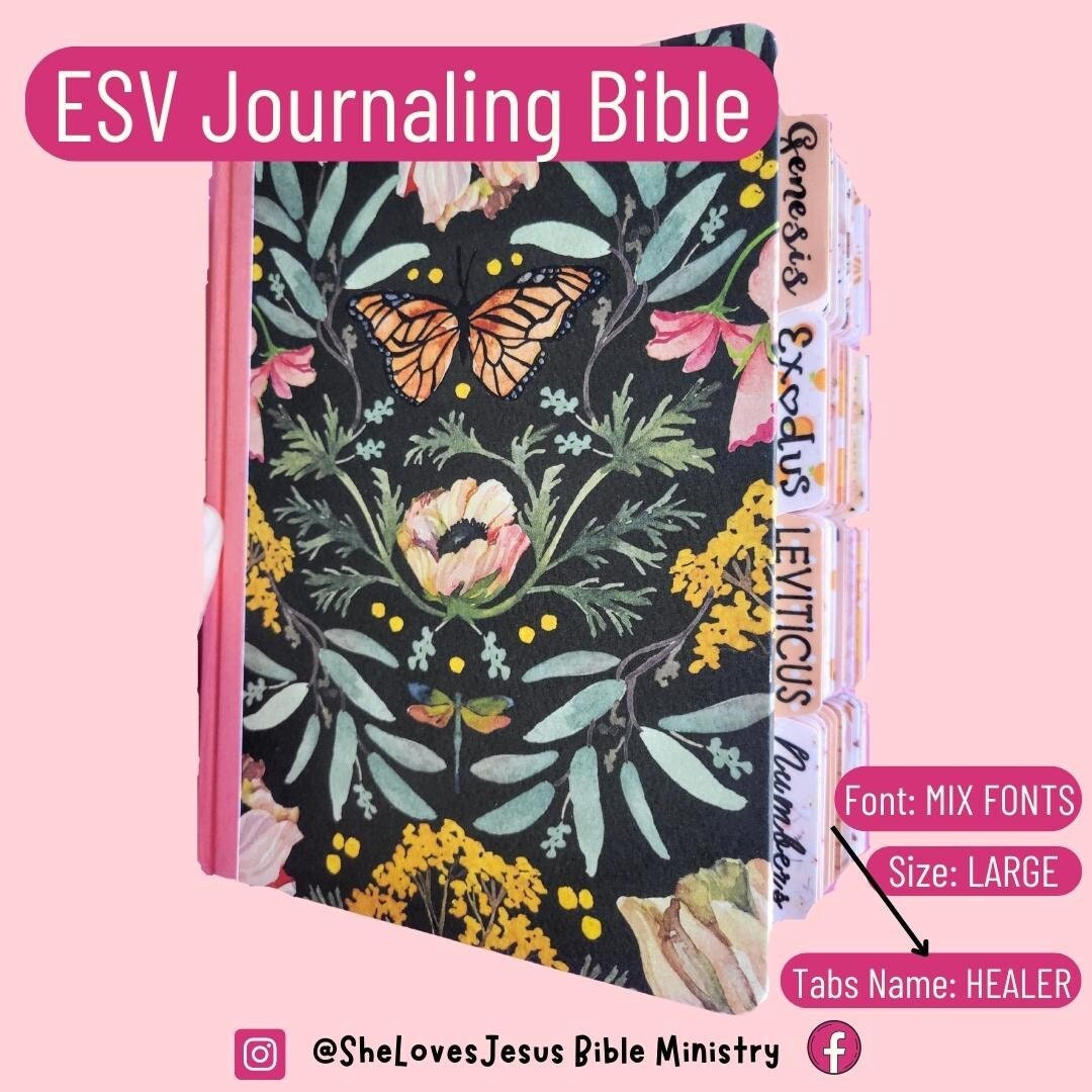 Personalized ESV Journaling Bible: Floral Cover, Laminated Tabs - Etsy