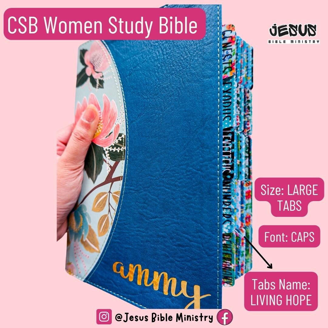Personalized CSB Study Bible: Teal Floral, Custom Name & Tabs - Etsy