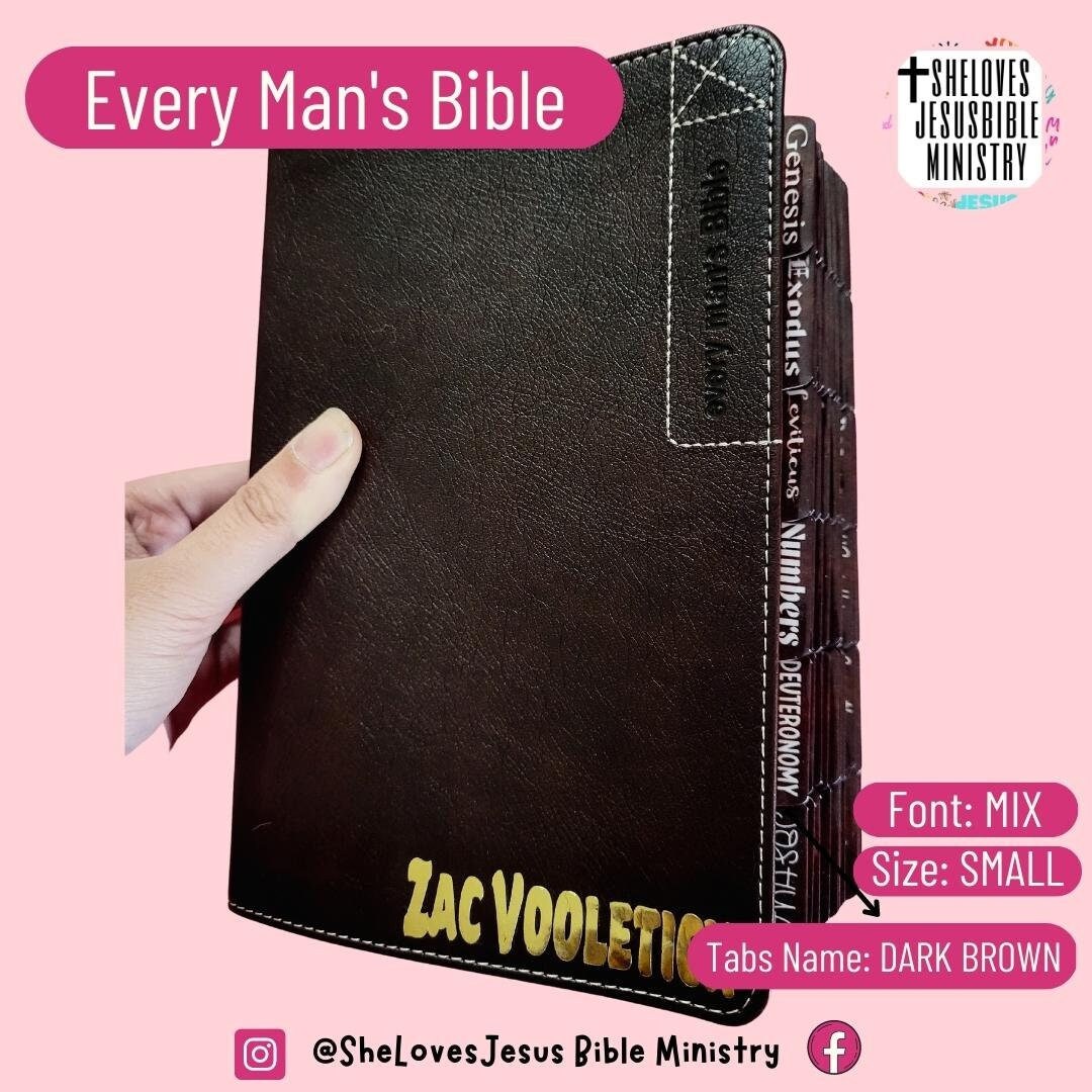 PERSONALIZE Bible, NLT Every Man's Bible,custom Name, Custom Design ...