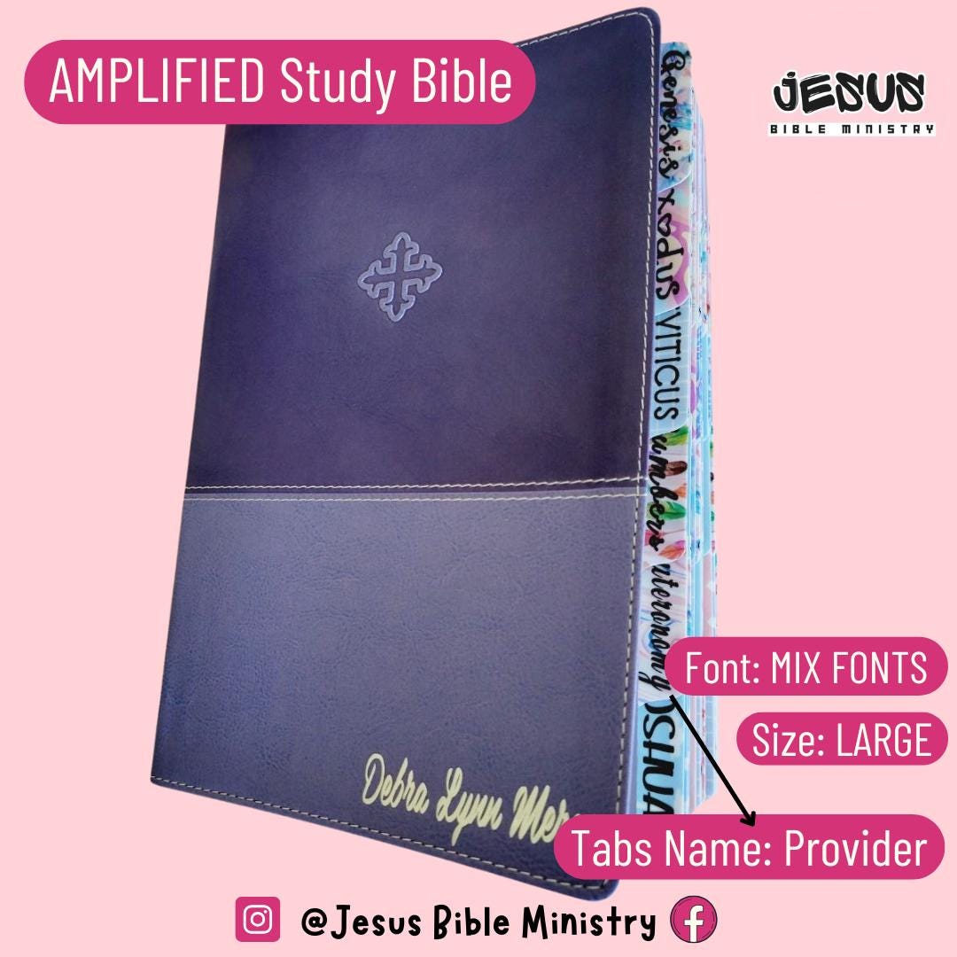 Personalized Amplified Study Bible: Custom Name & Laminated Tabs - Etsy