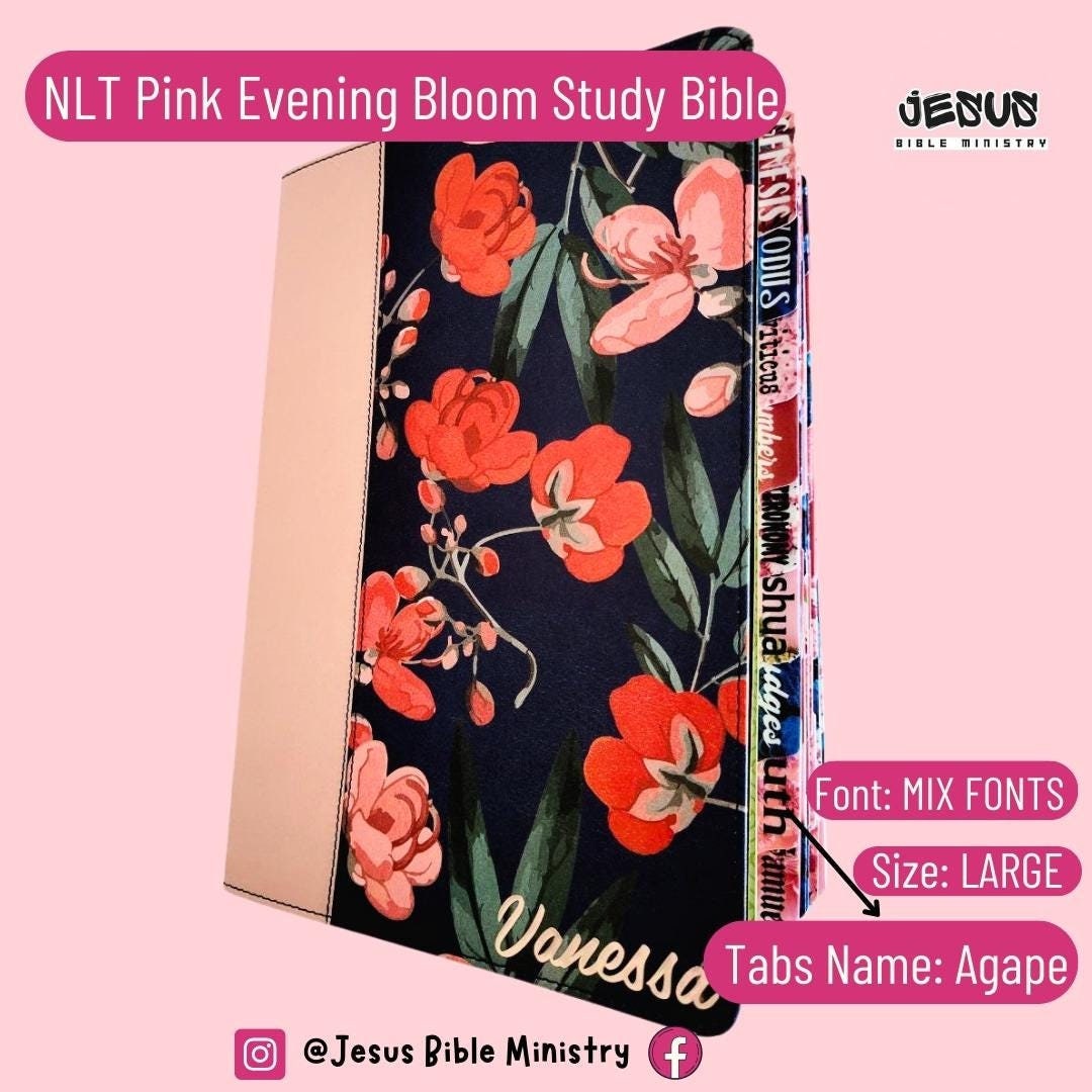 PERSONALIZE Bible,nlt Life Application Study Bible, Leatherlike, Pink ...