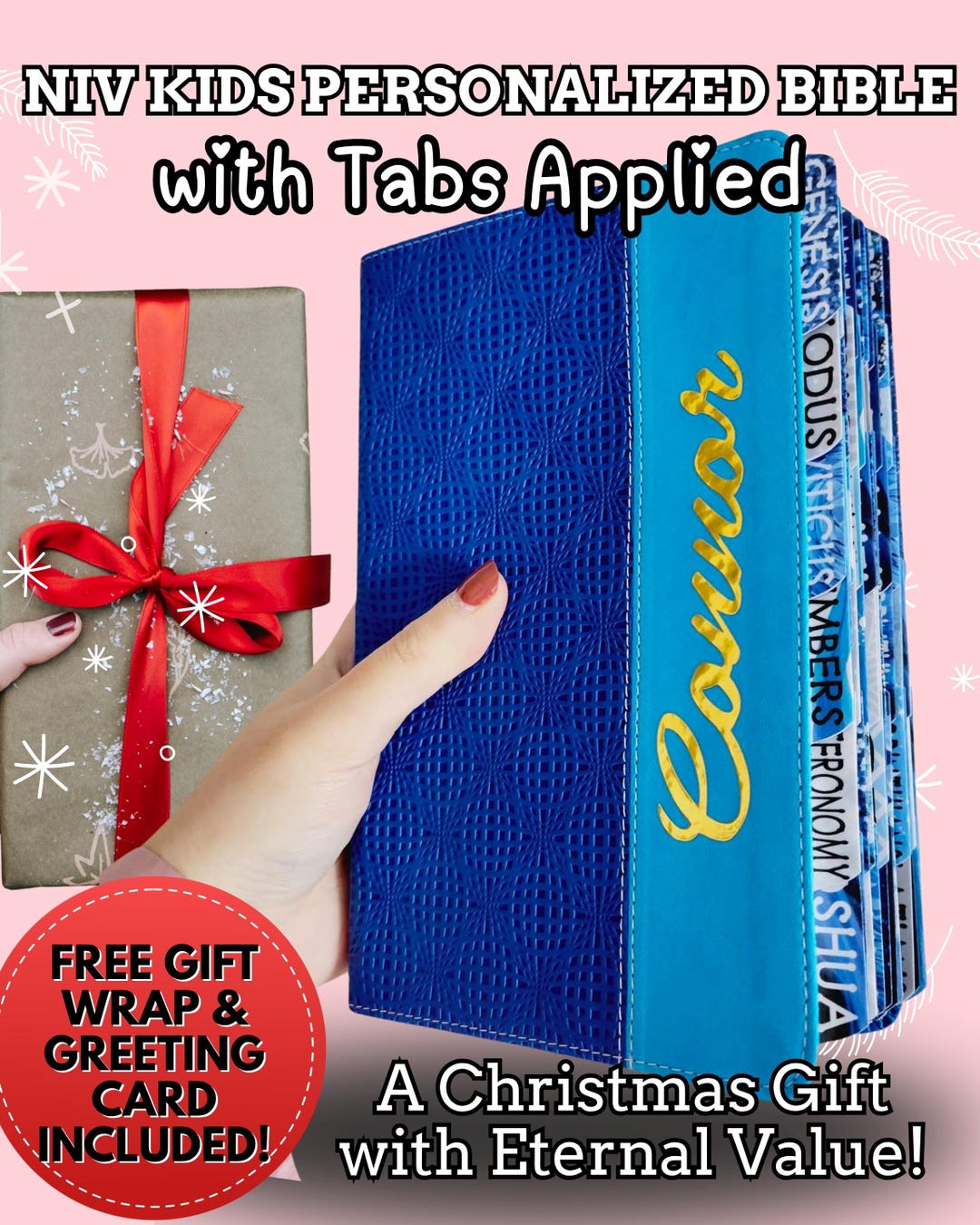 Personalized NIV Adventure Bible for Kids: Blue Leather With Laminated ...