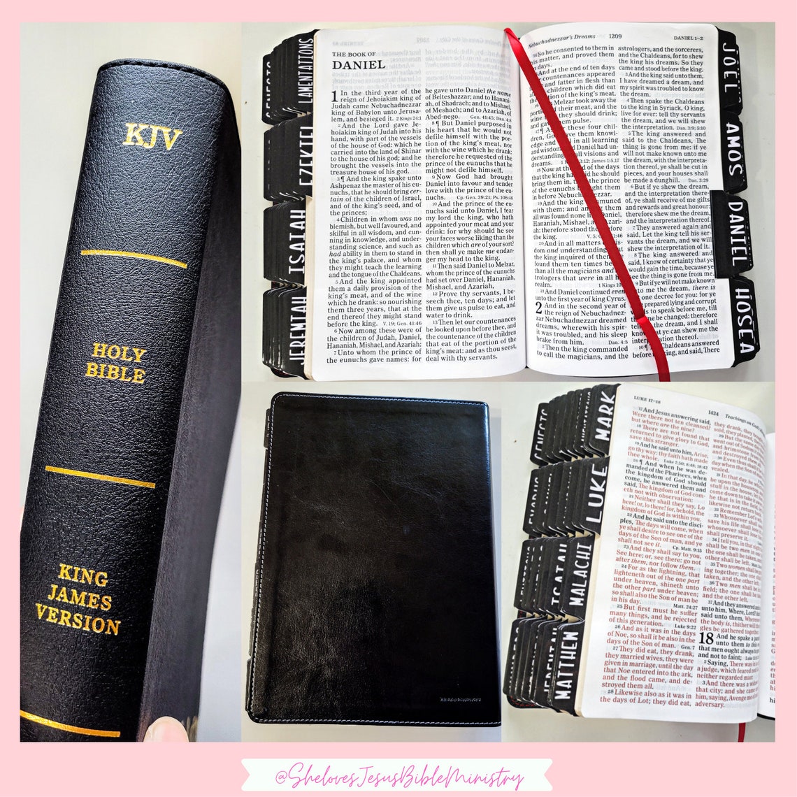PERSONALIZED BIBLE KJV Large Print Black Bible With Tabs - Etsy