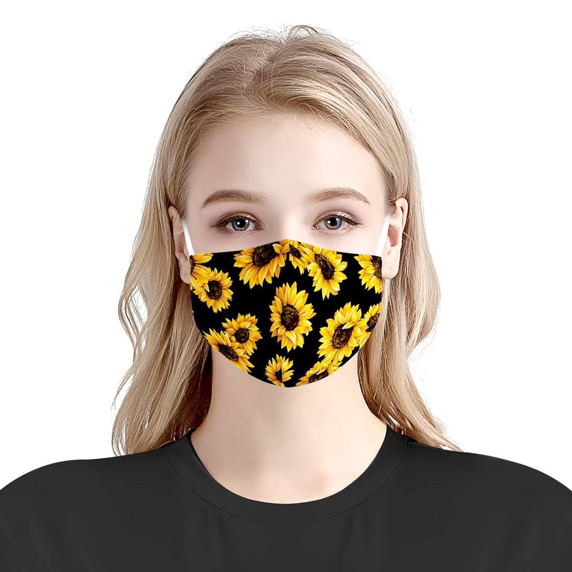 New Adult Sunflower Design Face Mask Soft & Silky Triple Layer Anti ...