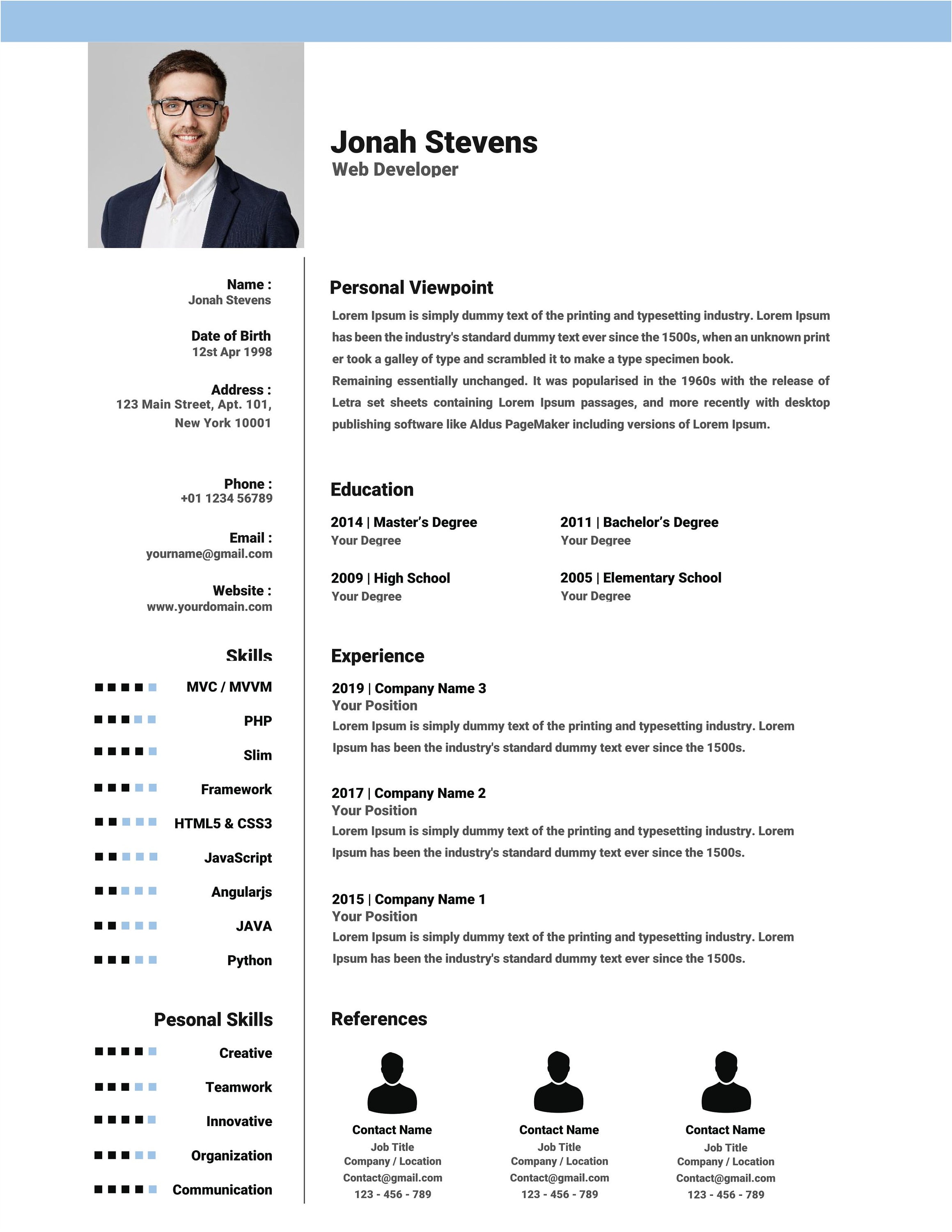 Gratis Cv Sjabloon Voorbeelden Cv Templates Sjablonen