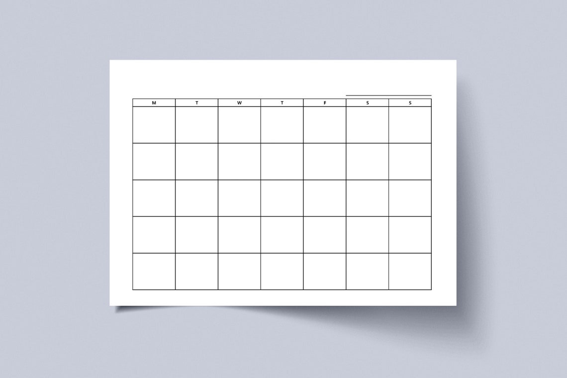 2022 Calendar , Blank Calendar Printable, DIY Calendar, Simple Calendar ...