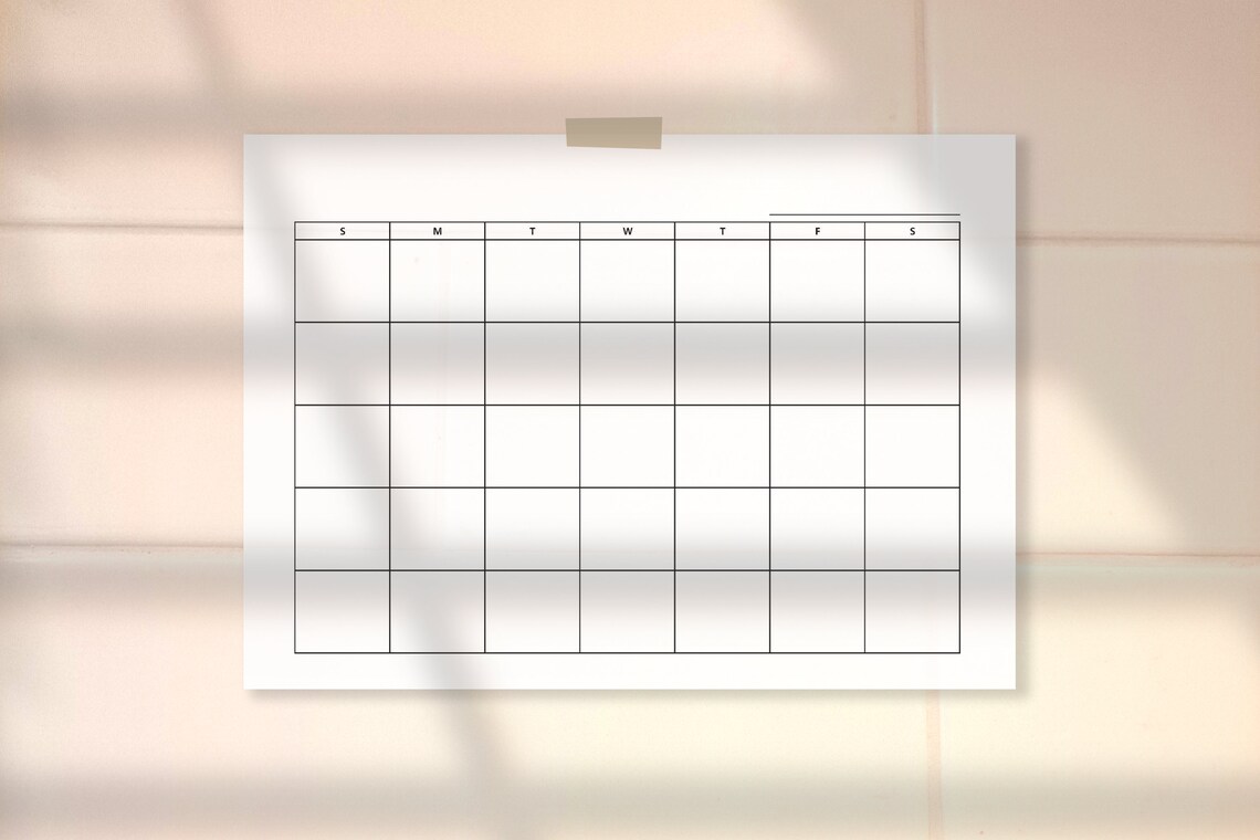 2022 Calendar , Blank Calendar Printable, DIY Calendar, Simple Calendar ...