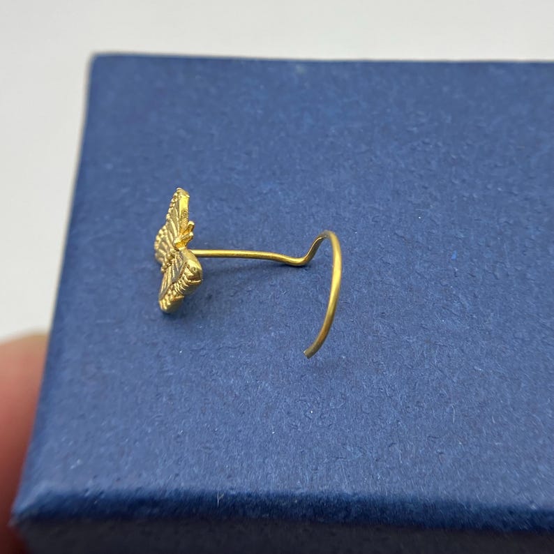 Gold Butterfly Nose Hoop Ring | Delicate Piercing Jewelry for Women ...