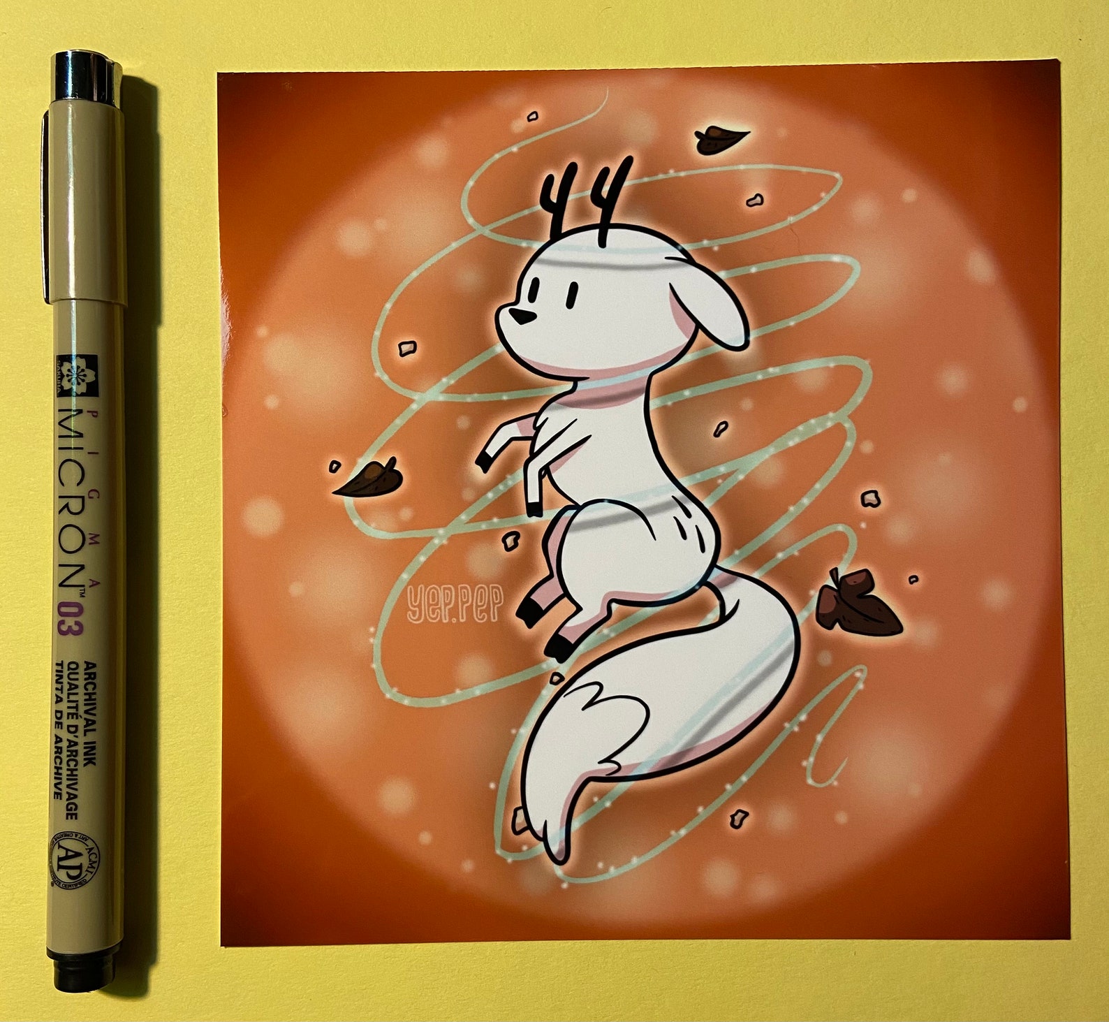 Twig the Deer Fox / Art Print 5x5 art Print / Hilda / | Etsy