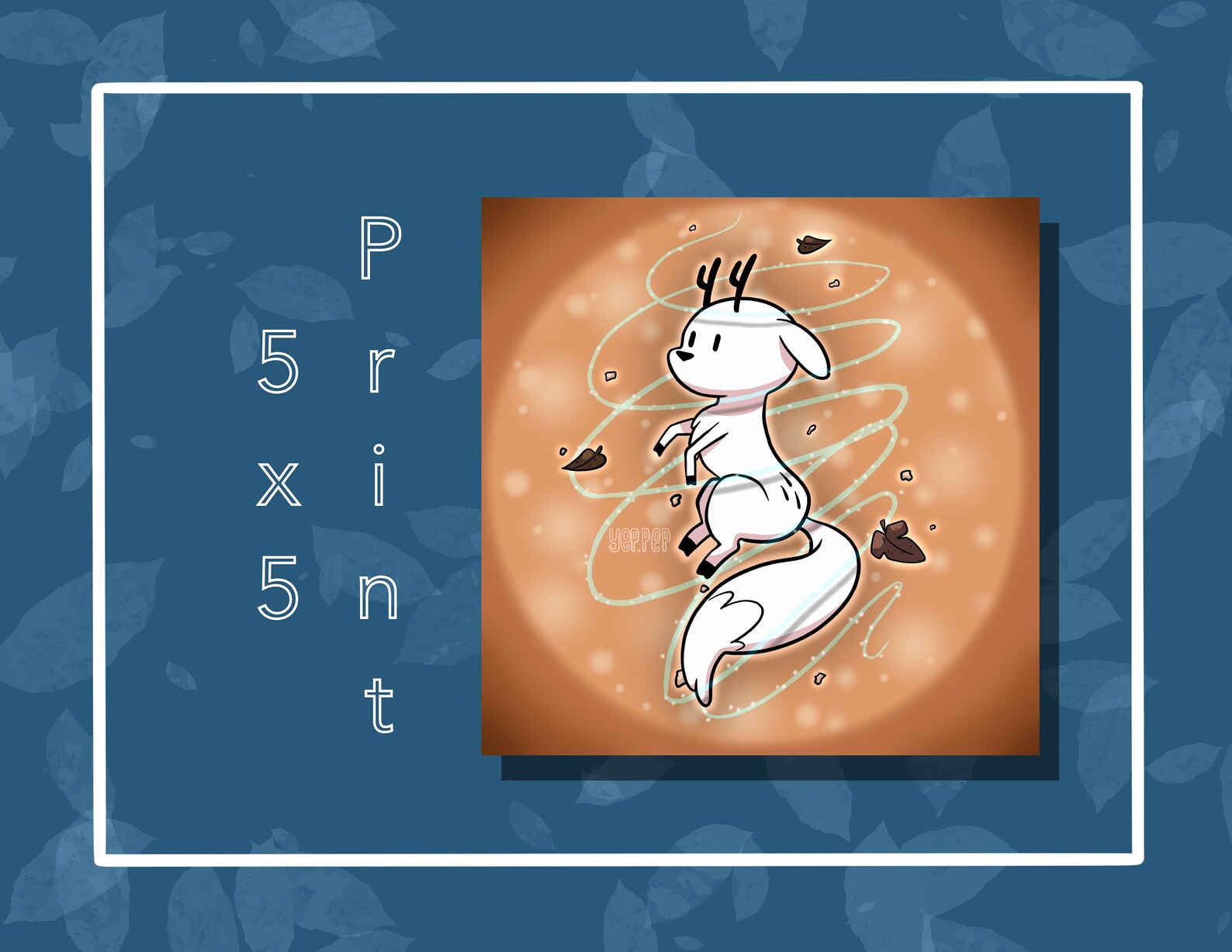 Twig the Deer Fox / Art Print 5x5 art Print / Hilda / | Etsy