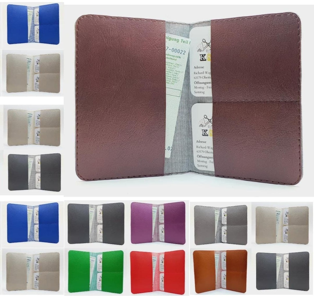 Leather Vehicle Registration Document Protective Cover Folder Case ...