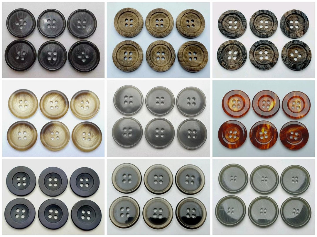 6 Pieces Button Buttons 20 Mm 2 Cm Plastic Various Colours High Quality ...