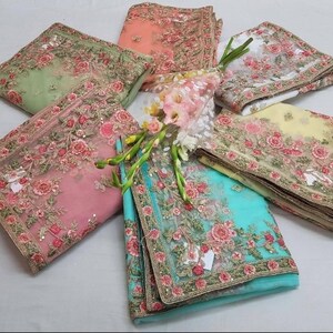 Net Saree, Indian Women's Heavy Net Saree, Thread Work Saree ...