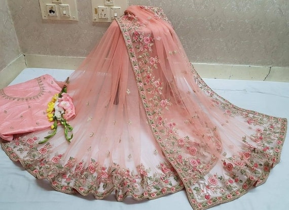 Net Saree Indian Women's Heavy Net Saree Thread Work | Etsy