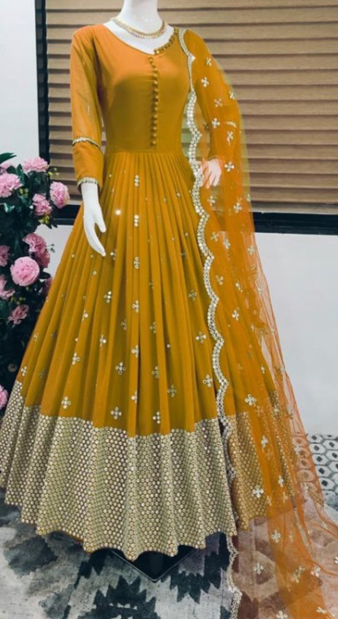 Fox Georgette Embroidery Anarkali Gown Anarkali Suit Indian - Etsy