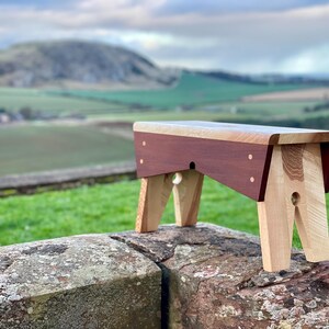 Creepie Stool in Scottish Olive Ash and Reclaimed Mahogany - Etsy UK
