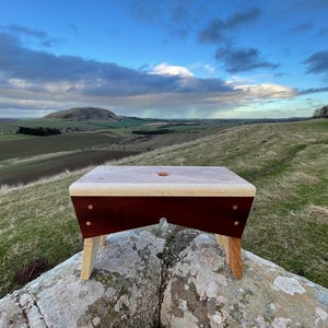 Creepie Stool in Scottish Olive Ash and Reclaimed Mahogany - Etsy UK