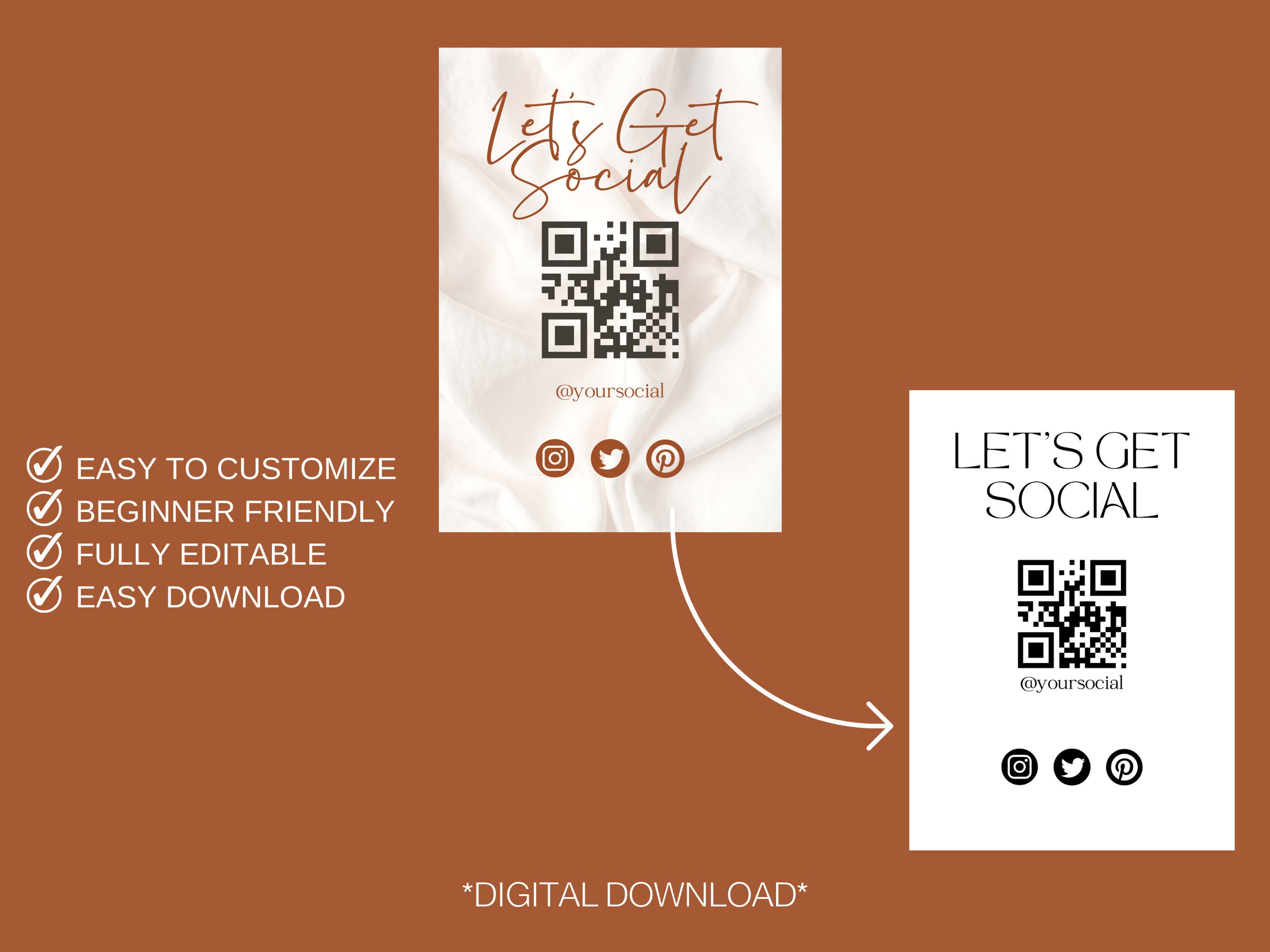 Pop up QR Code Pay and Social Template | Pay With QR Code | Small ...
