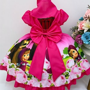 Masha and the Bear Dress/ Masha Birthday Outfit/ Masha Toddler Dress ...