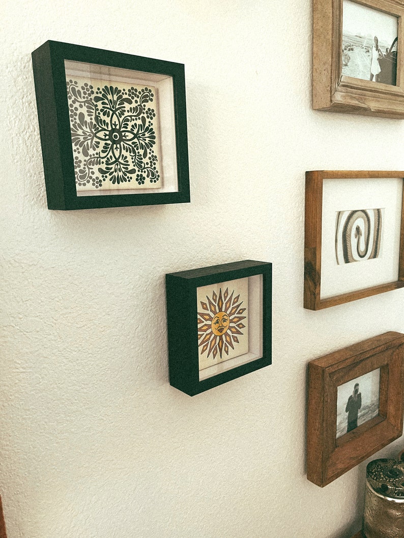 Black Frame 5x5 Talavera Tile Shadow Box Single Frame / - Etsy