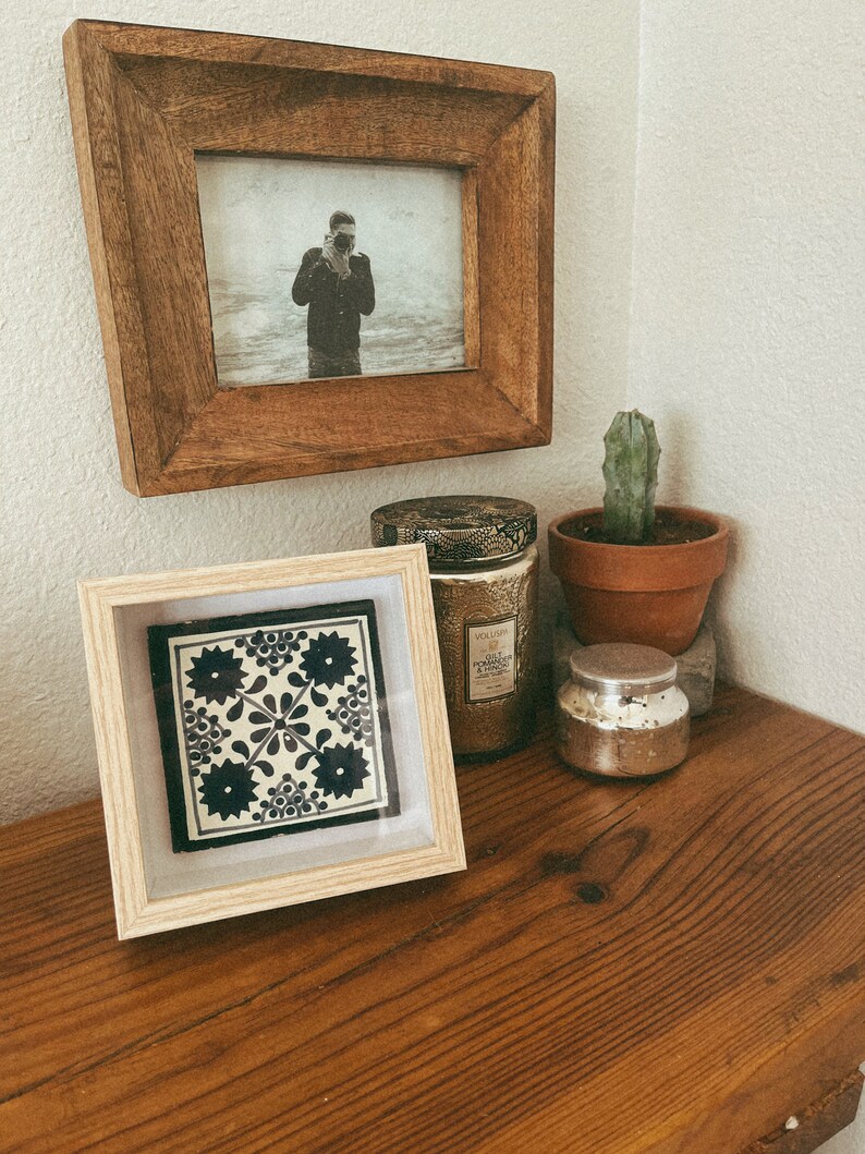 Natural Wood 5x5 Talavera Tile Shadow Box Single Frame / - Etsy