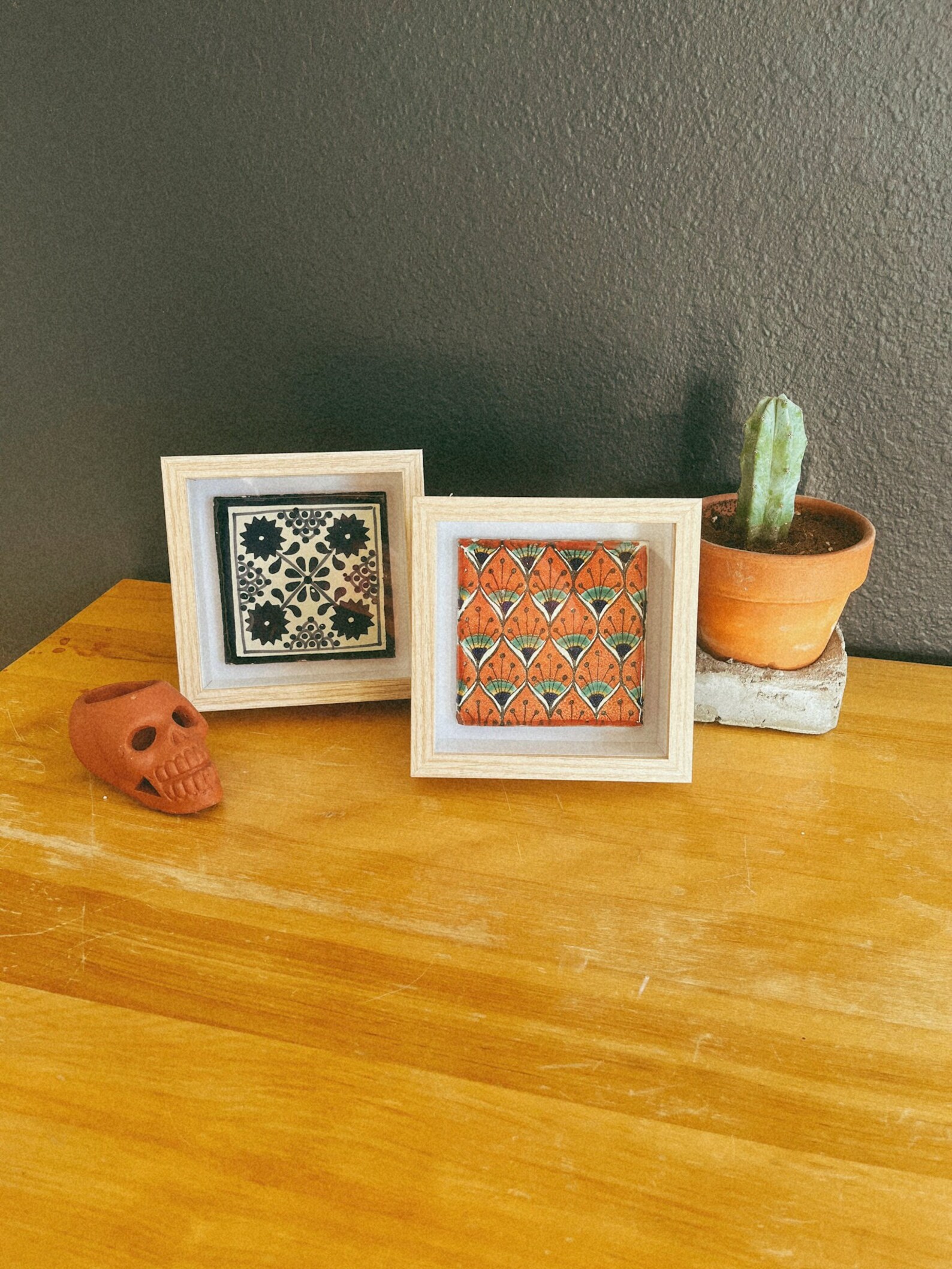 Natural Wood 5x5 Talavera Tile Shadow Box Single Frame / - Etsy