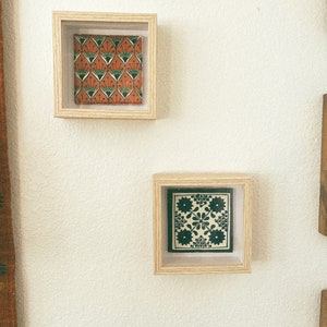 Natural Wood 5x5 Talavera Tile Shadow Box Single Frame / Talavera ...