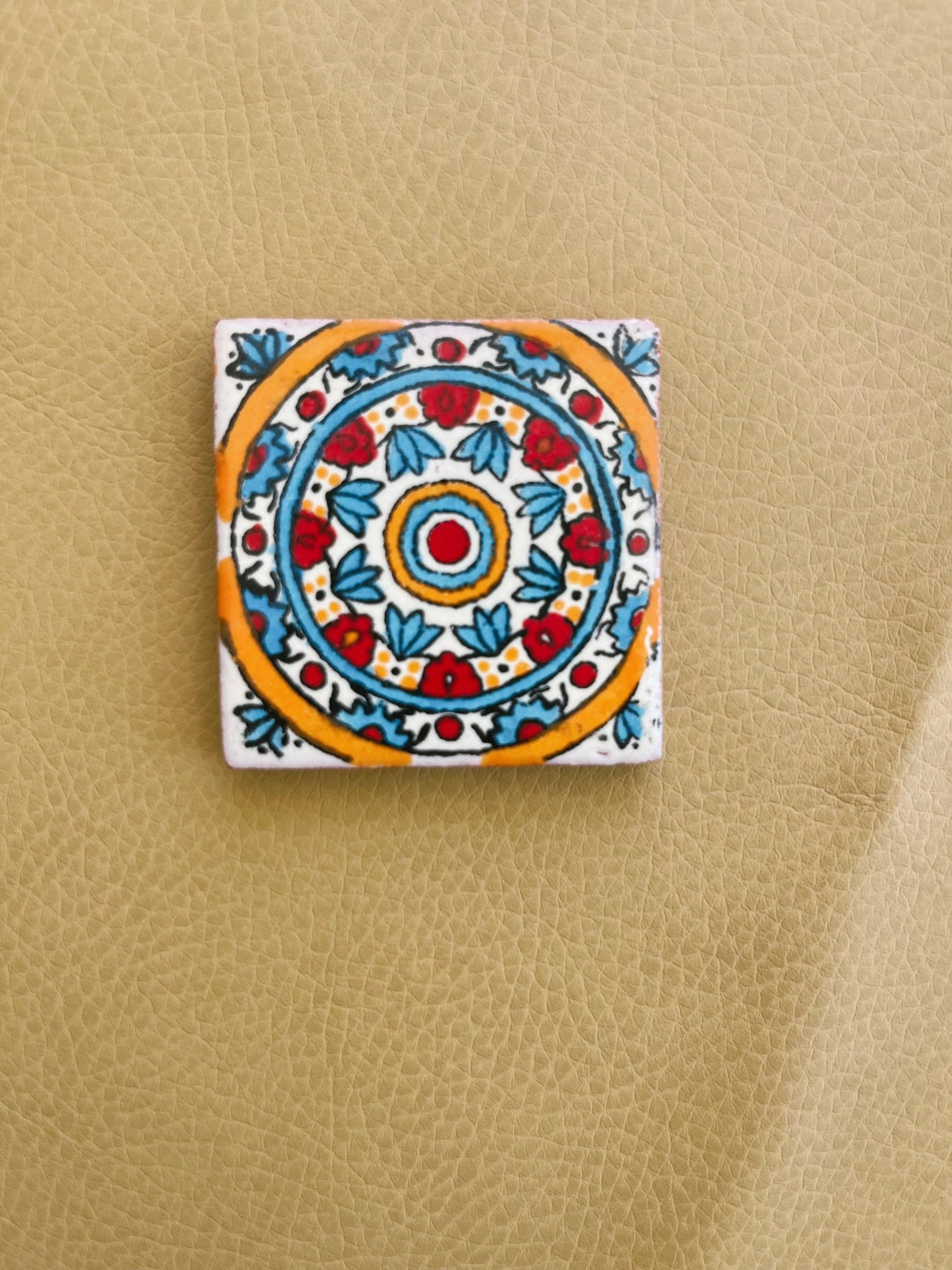 Sundial Mini Talavera Tile Magnet/ Mexican Tile / Fridge Magnets / 2x2 ...
