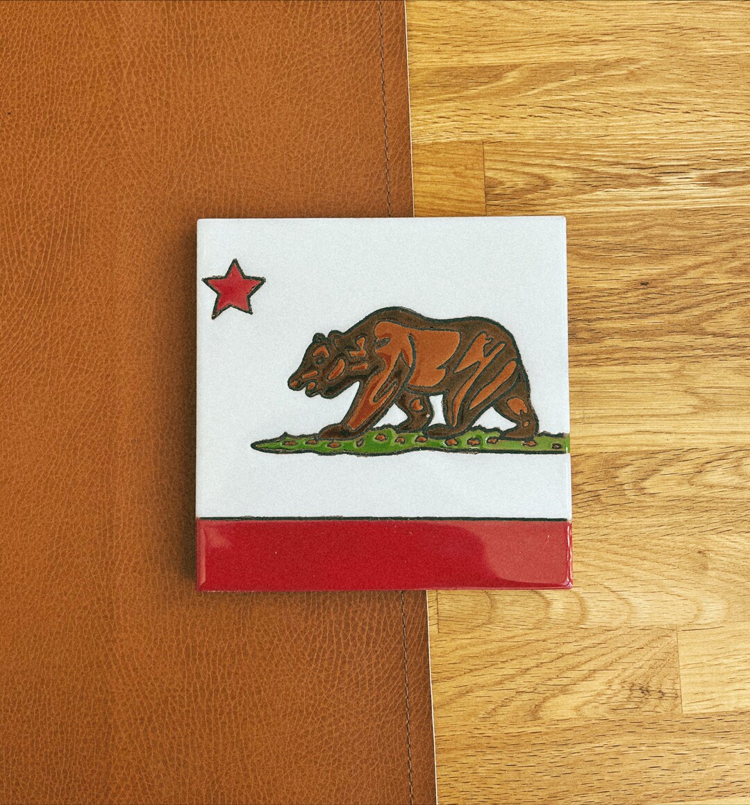 6 California Flag Trivet / Talavera Cali Design / Mexican Tile / Bear ...