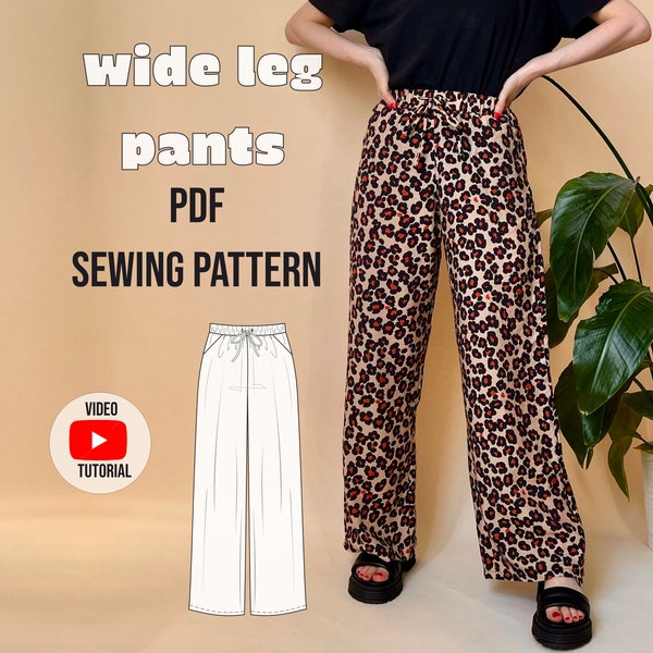 Wide Leg Pants Pattern - Etsy