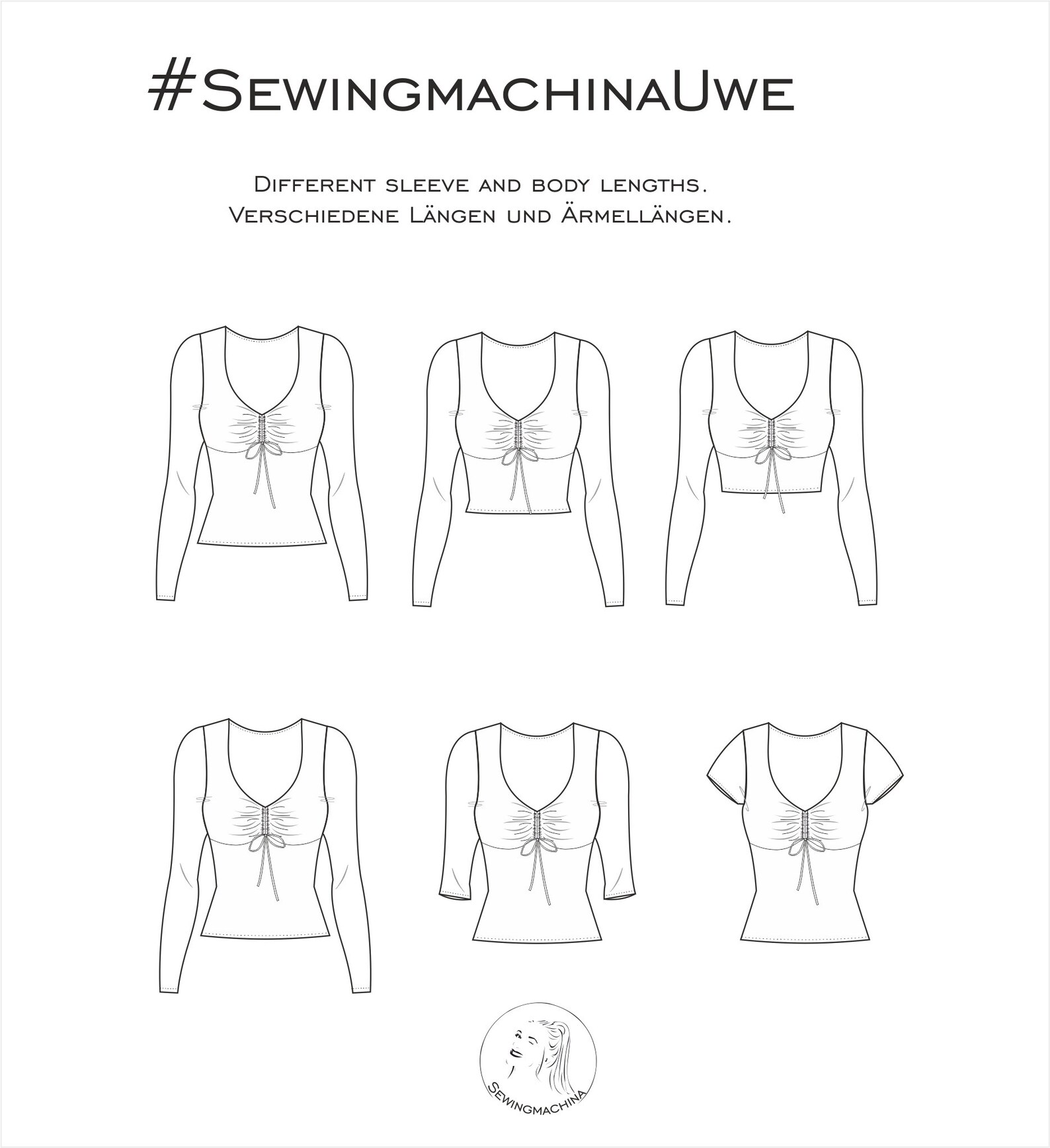 PDF Sewing Pattern Ruched Front Top Uwe / Schnittmuster Top - Etsy UK