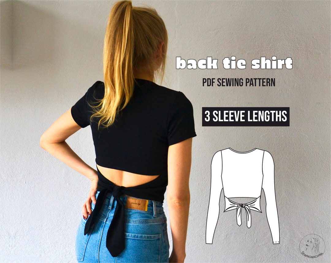 PDF Sewing Pattern Back Tie Hans / Schnittmuster Shirt Rückendetail ...