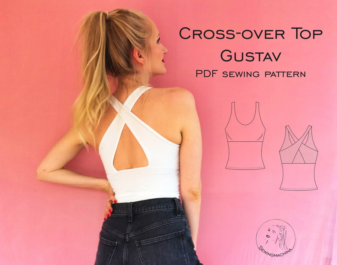 PDF Sewing Pattern Cross-over Top Gustav / Schnittmuster Top - Etsy ...