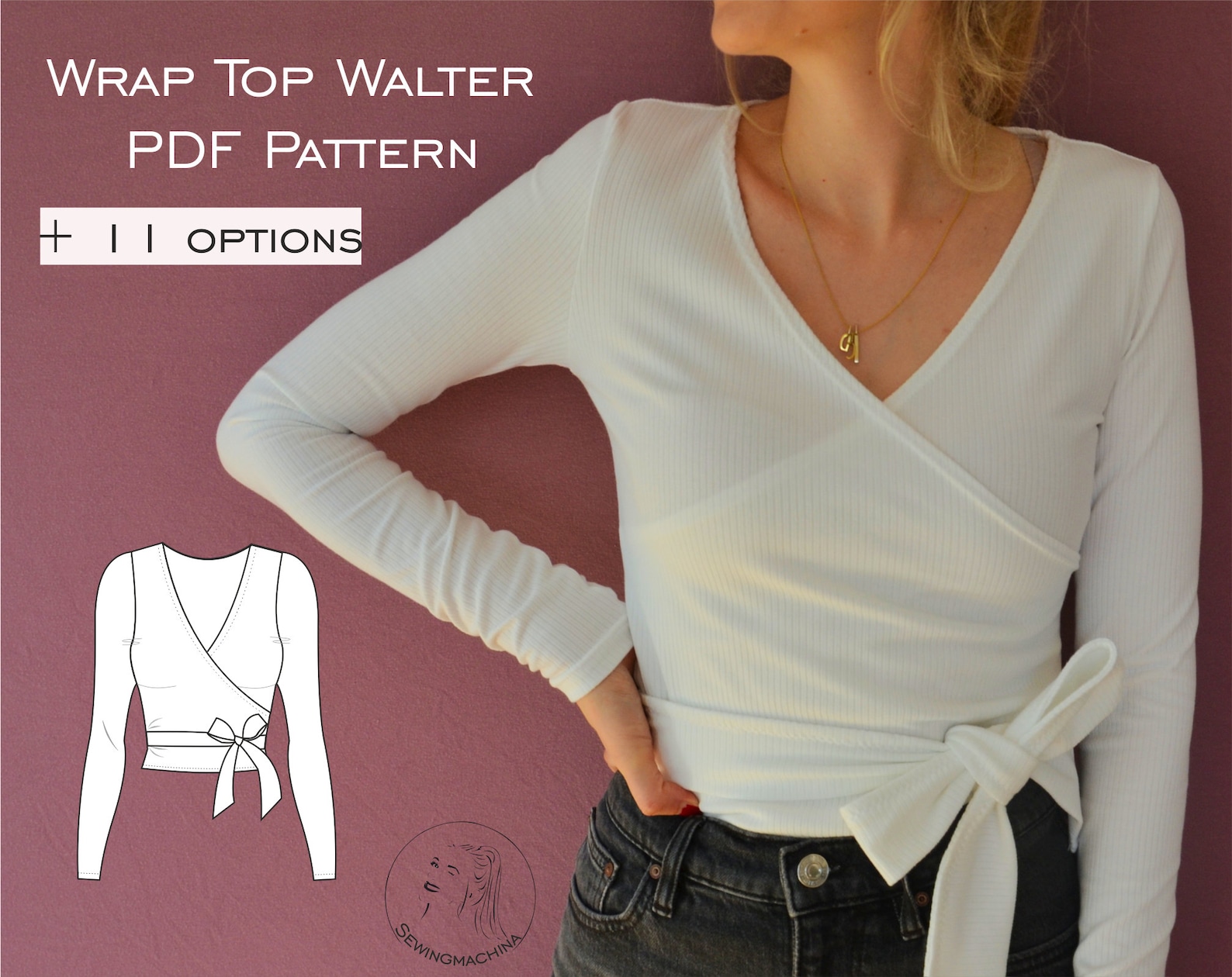 PDF Sewing Pattern Wrap Top Walter / Schnittmuster Wickelshirt | Etsy