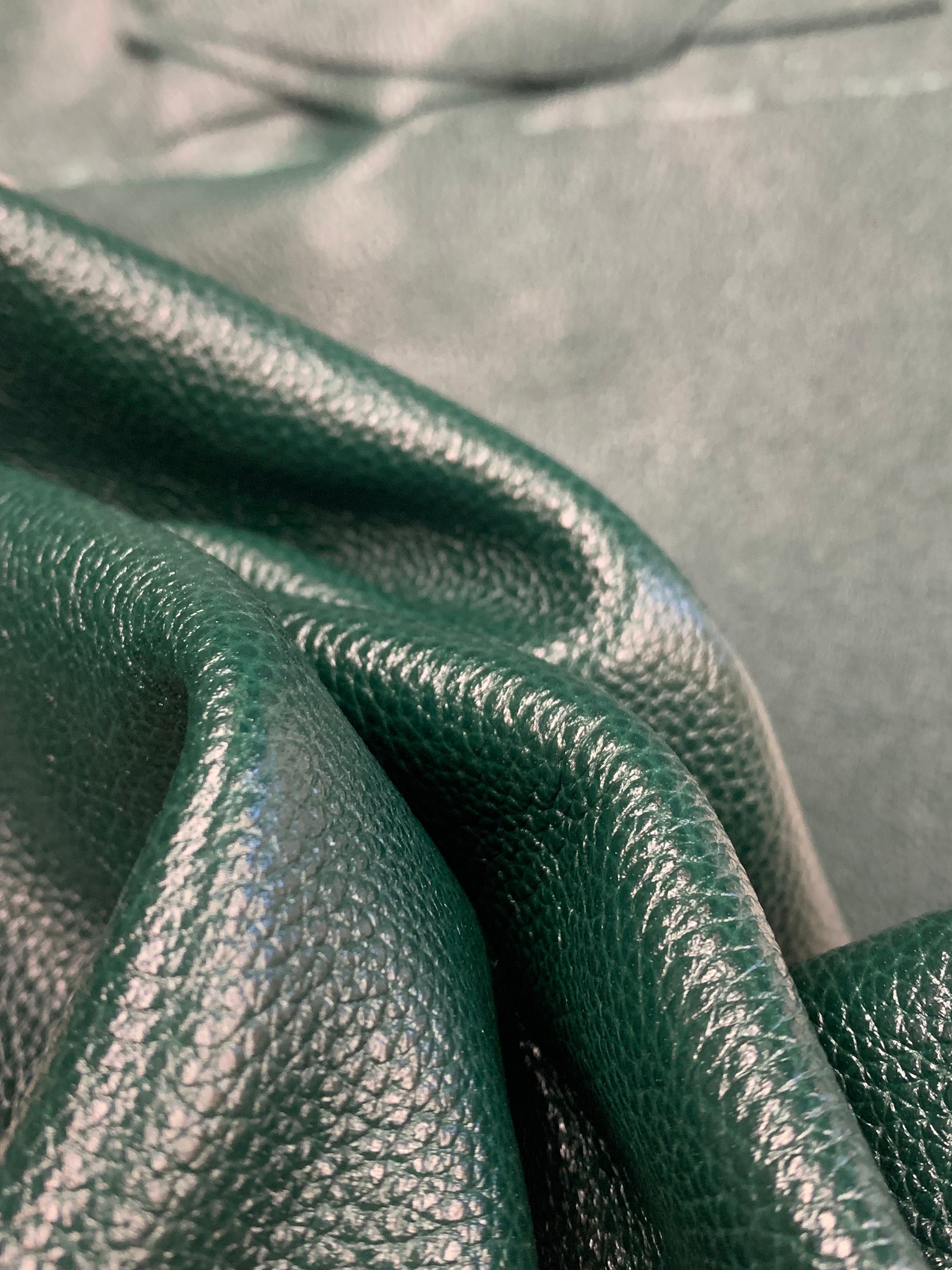 Green Leather Emerald Pebbled Milled Textured Cow 1.5mm | 3-4 Oz| Real ...
